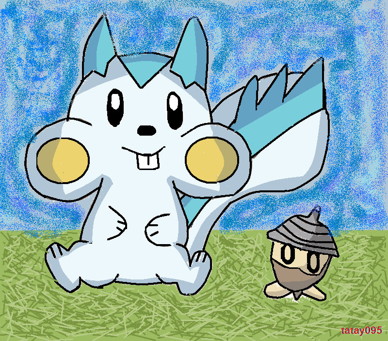 Pachirisu eating colored by tatay095 on DeviantArt