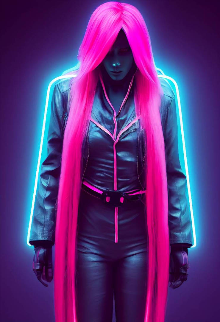 Neon Cyber Girl Ai Generated Midjourney By Rocketmobster On Deviantart