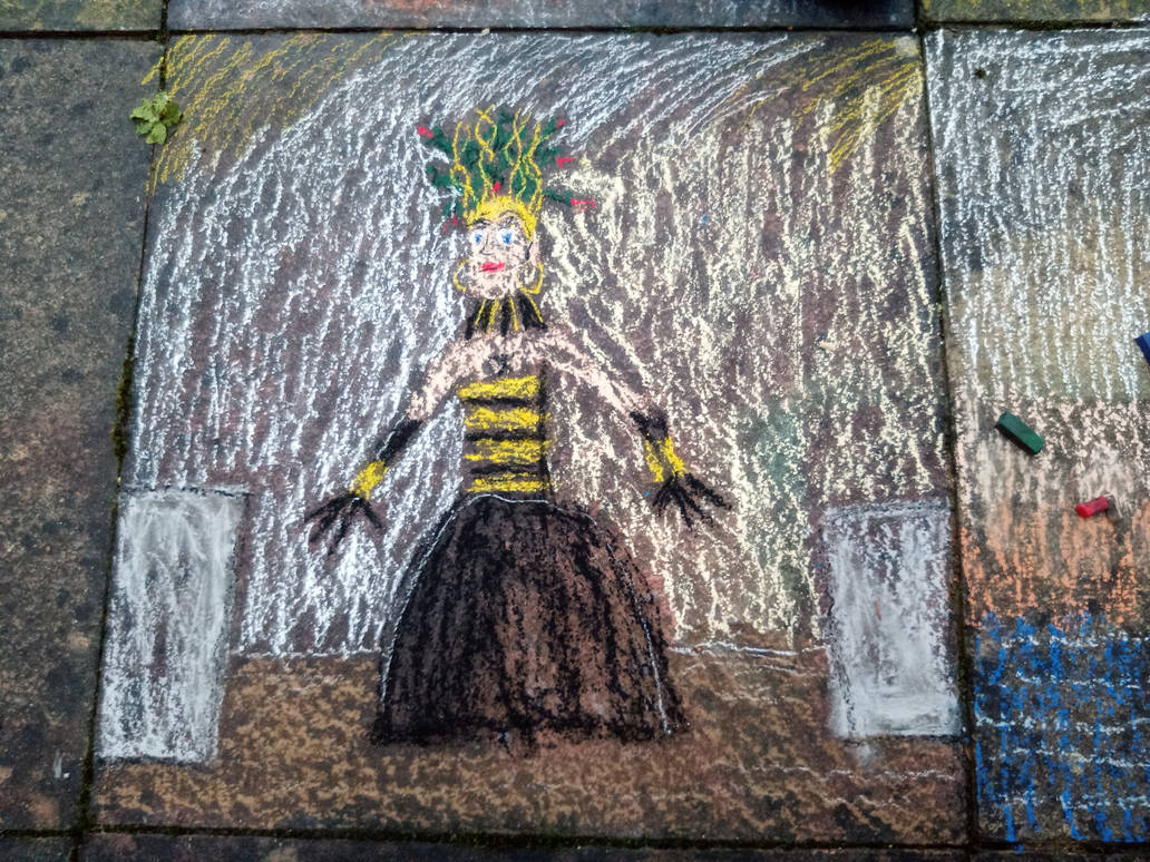 Medusa Patio Chalk Drawing by Louisetheanimator on DeviantArt Medusa Patio Chalk Drawing by Louisetheanimator on DeviantArt