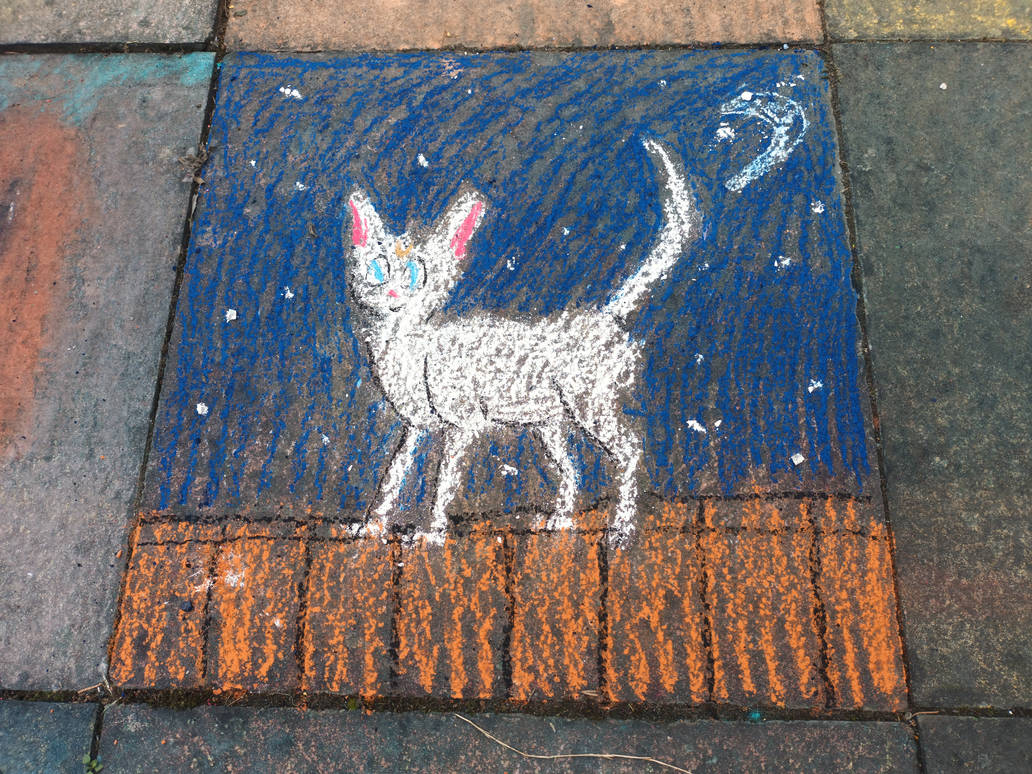 Artemis Patio Chalk Drawing by Louisetheanimator on DeviantArt Artemis Patio Chalk Drawing by Louisetheanimator on DeviantArt