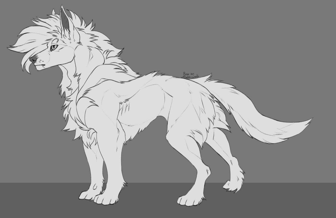 Anime Wolf Lineart F2u By Zepharen On Deviantart