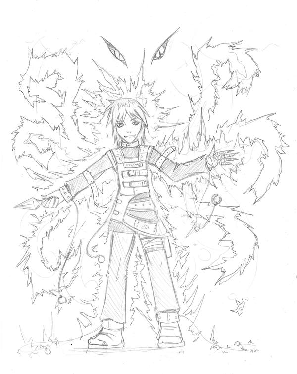Naruto's 6 tailed Rokubi by Lezithian on DeviantArt