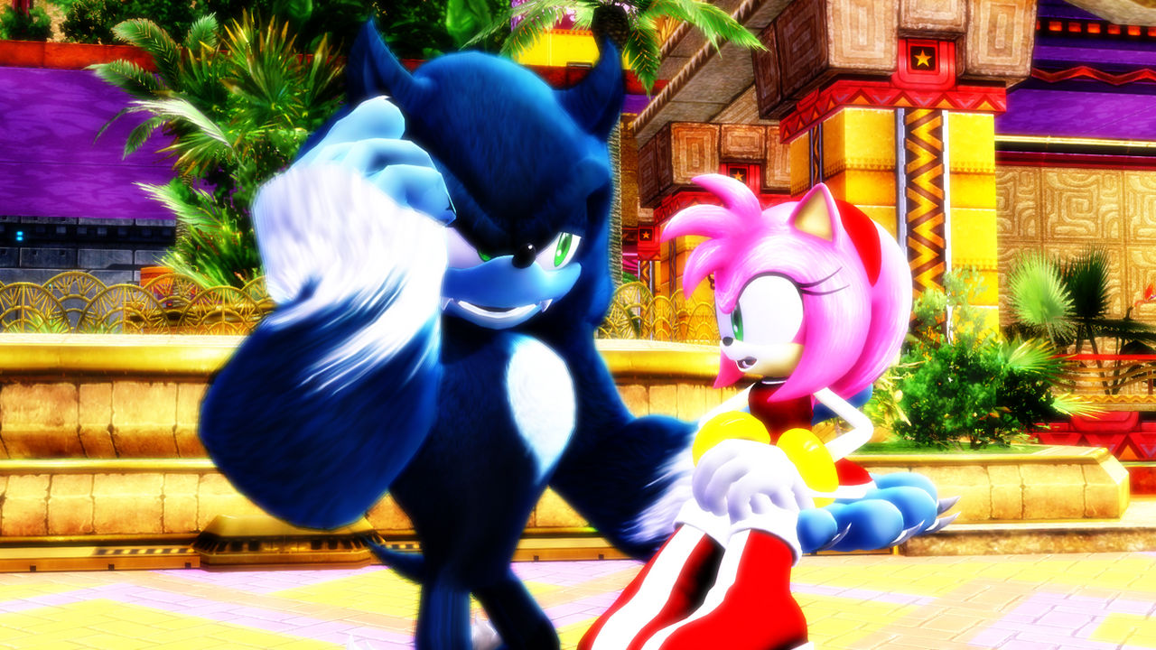 Sonic The Werehog And Amy Rose By Dylanthewewolf On Deviantart