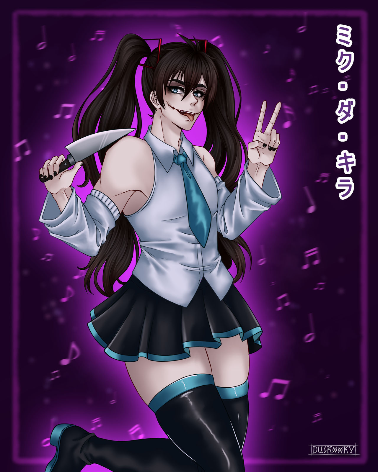 Miku Jeff Miku The Killer Fanart By Duskooky On Deviantart