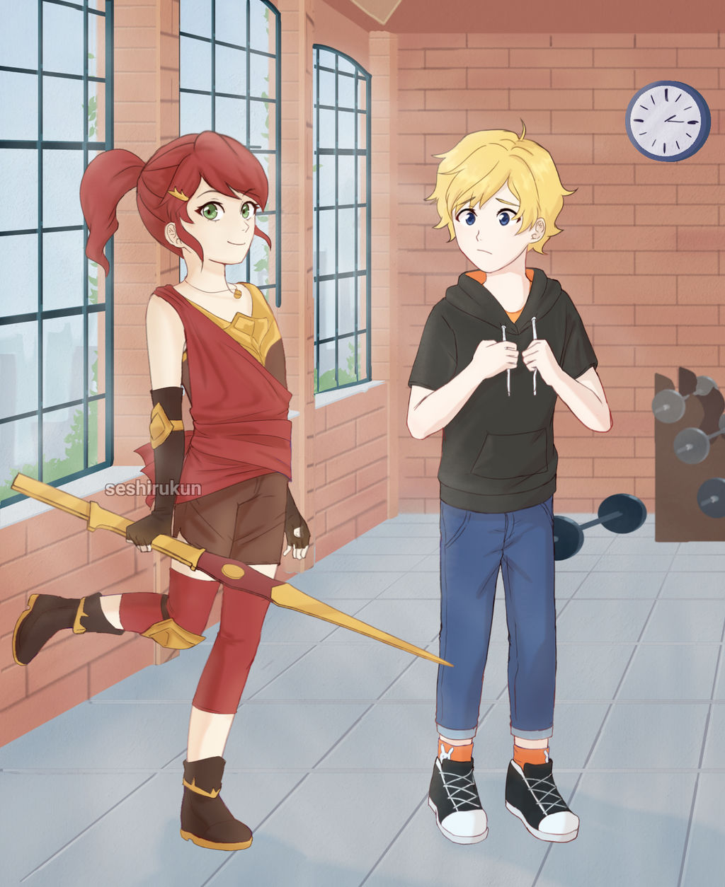 Little Pyrrha And Jaune Rwby By Seshirukun On Deviantart