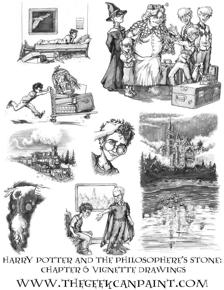Harry Potter Book 1 Chapter 6 Vignette Drawings By TheGeekCanPaint On harry-potter-book-1-chapter-6-vignette-drawings-by-thegeekcanpaint-on