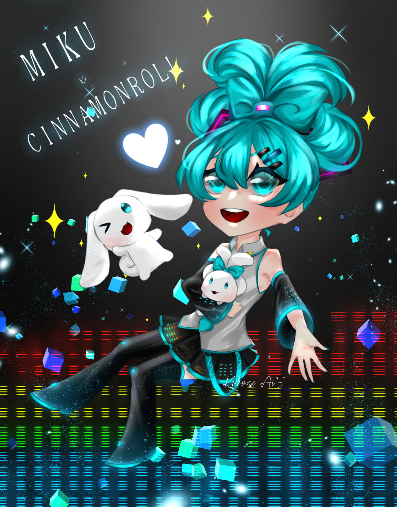 Hatsune Miku x Cinnamonroll by KokoroAi5 on DeviantArt Hatsune Miku x Cinnamonroll by KokoroAi5 on DeviantArt