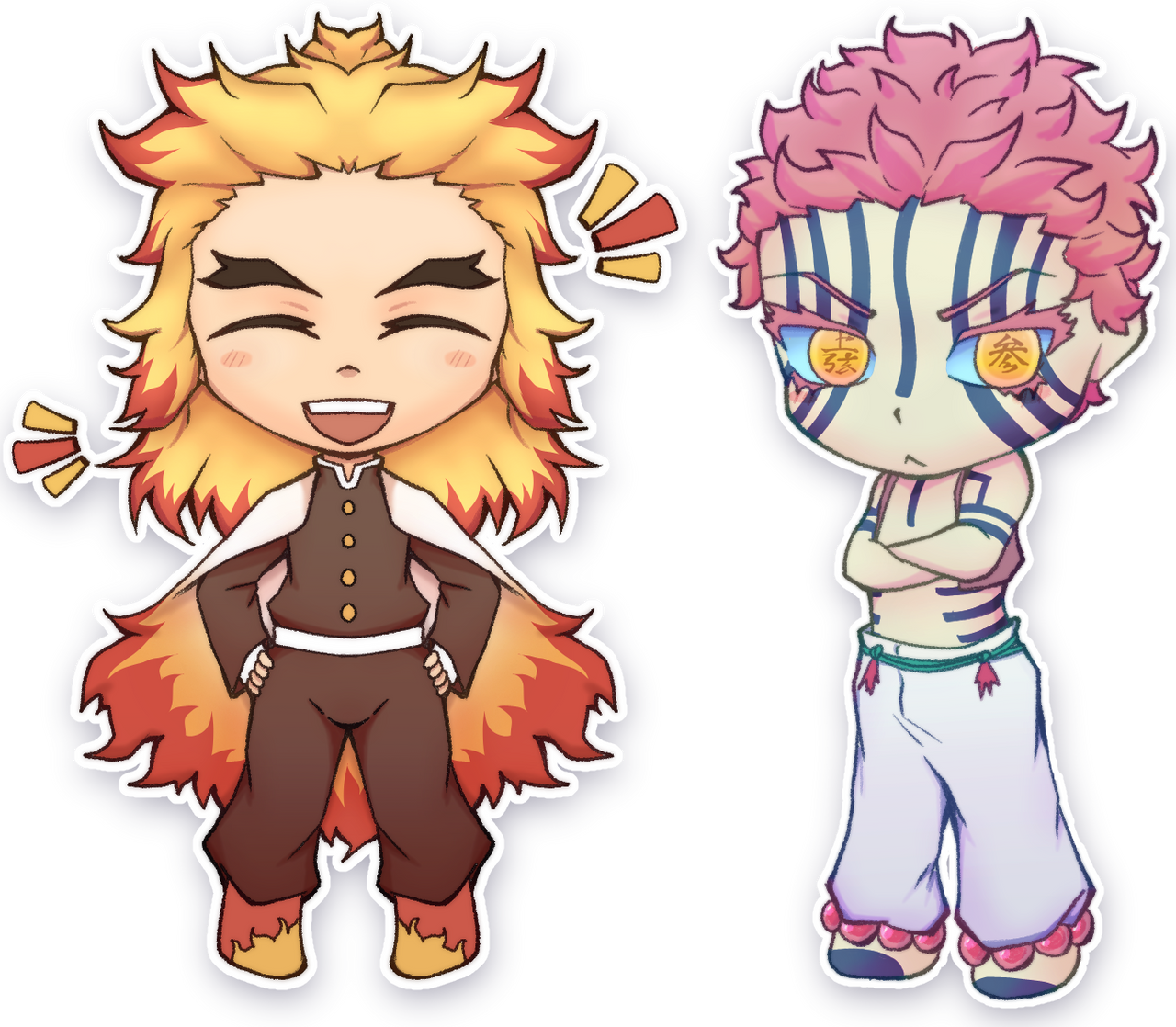 Rengoku And Akaza Chibi By Holysugarcube On Deviantart