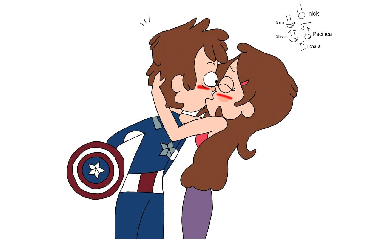 Dipper And Mabel Kiss By Diegozkay On Deviantart