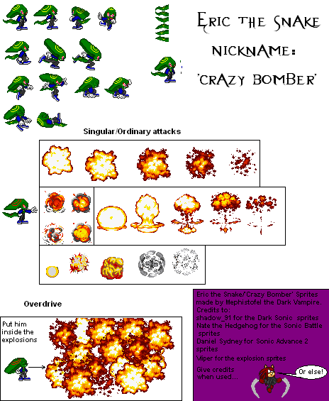 Eric the Snake Sprites by VamptheBat on DeviantArt