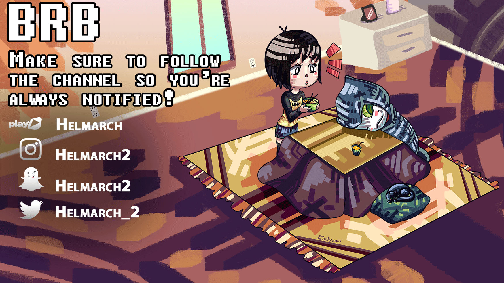 Animated Brb Screen For Helmarch2s Twitch By Cindyaqui On Deviantart