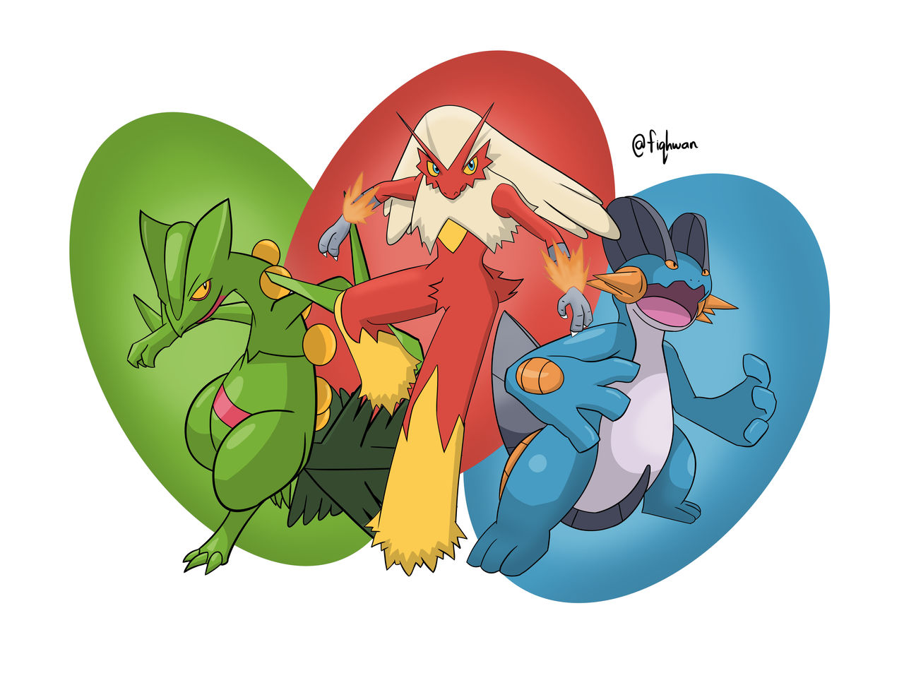 Blaziken Sceptile Swampert By Fiqhwan On Deviantart