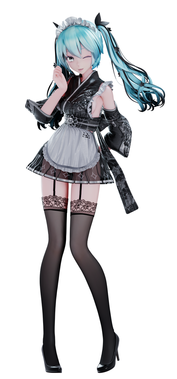 Kimono Maid Miku By Augustus114514 On Deviantart