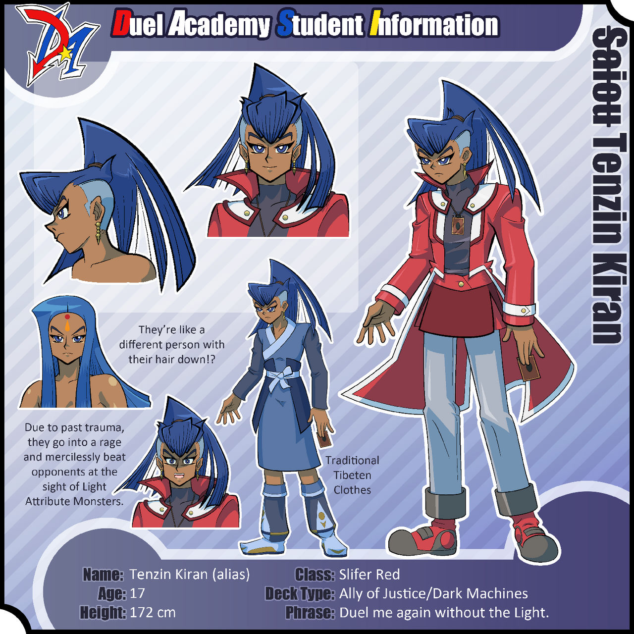 Yu Gi Oh Gx Oc Tenzin Kiran By Charactersbychaos On Deviantart