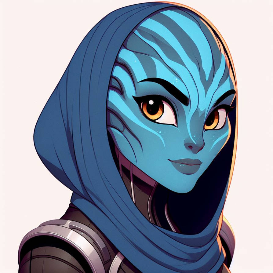 Mass Effect Asari Character With A Headscarf By Rtxrkibi On Deviantart