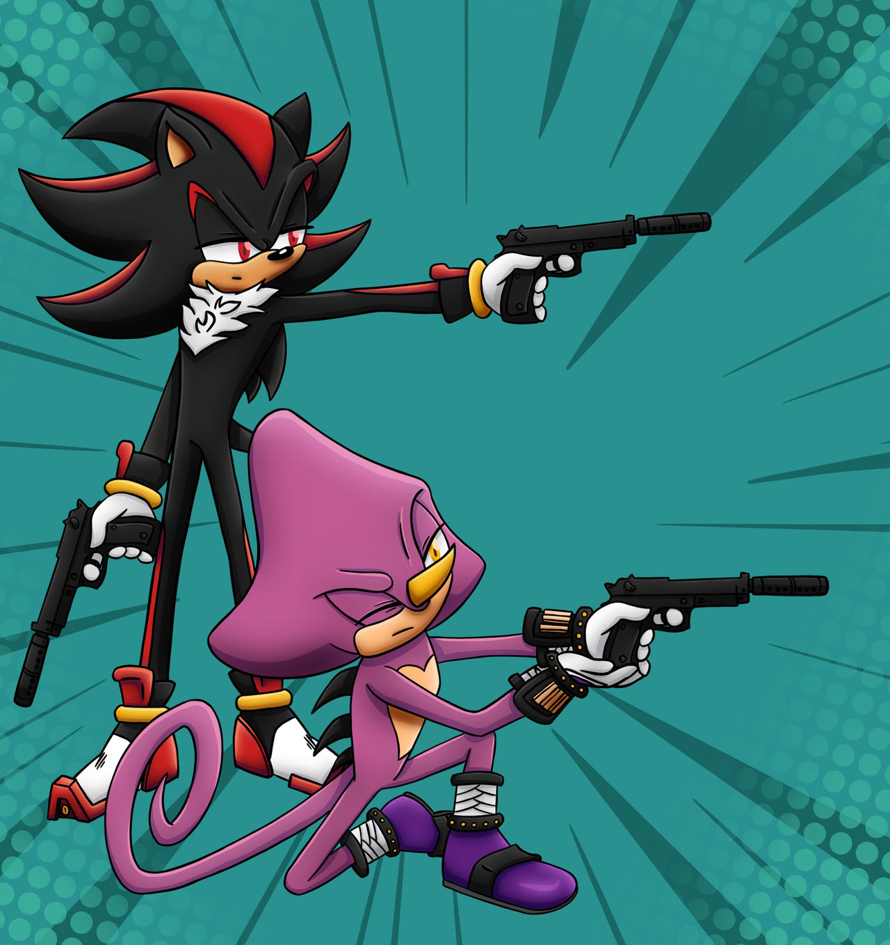 22 Heist Shadow And Espio Inktober By Mushroommantis On Deviantart