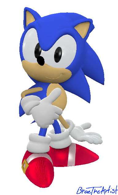 Classic Sonic The Hedgehog Render Remaster By Braetheartist On Deviantart