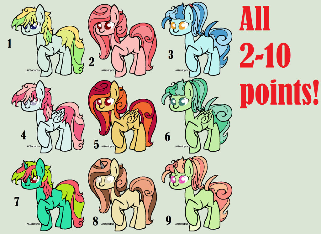 Cheap MLP Adopts- ALL 2-10 POINTS! by ToK-MLP-Adopts on DeviantArt Cheap MLP Adopts- ALL 2-10 POINTS! by ToK-MLP-Adopts on DeviantArt