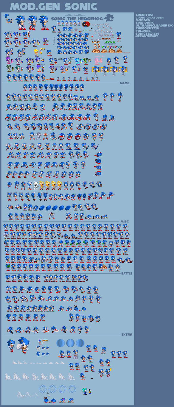 Sonic Modgen Sprite Sheet by SonicFanSheet on DeviantArt Sonic Modgen Sprite Sheet by SonicFanSheet on DeviantArt