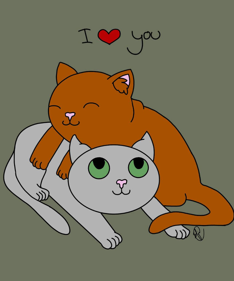 Cuddling Cats By Deamonkitty On Deviantart
