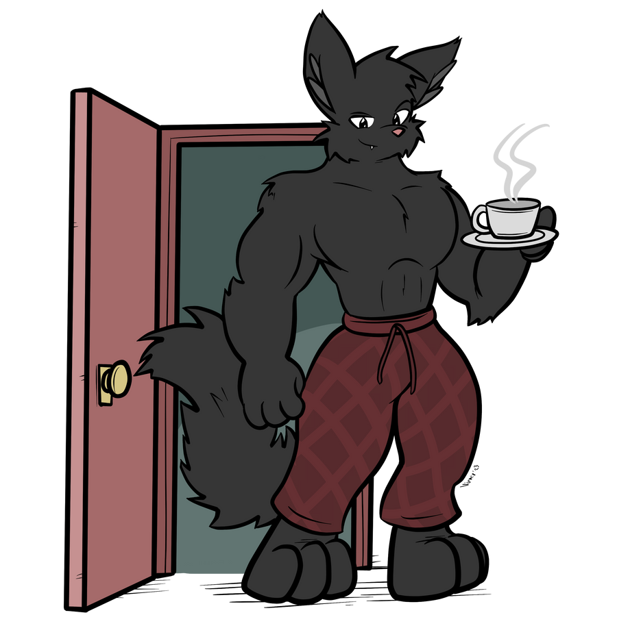 Buff Cat In Front Of Door By Virmir On Deviantart