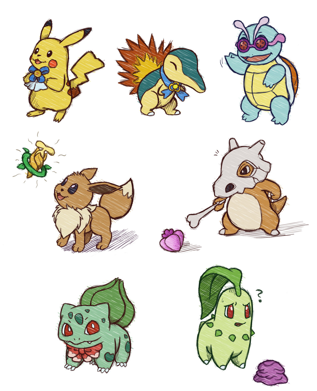 Colored Sketches 10 Pokemon 1 By Sillyfoe On Deviantart