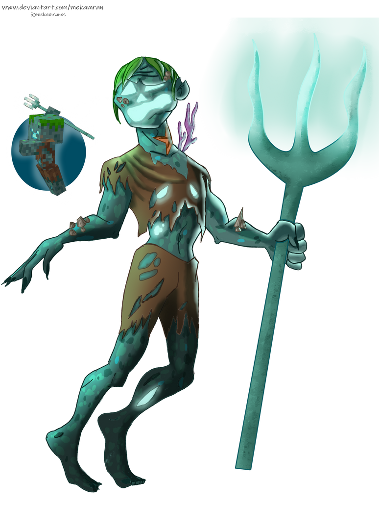 The Drowned Minecraft In My Style Fanart By Mekamran On Deviantart