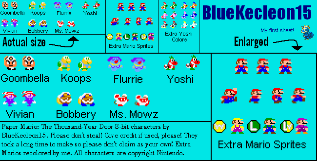 Paper Mario TTYD 8-Bit Sprites by BlueKecleon15 on DeviantArt