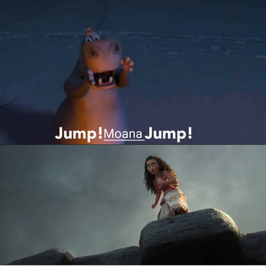 Gloria Tells Moana To Jump By Supergreenboi On Deviantart