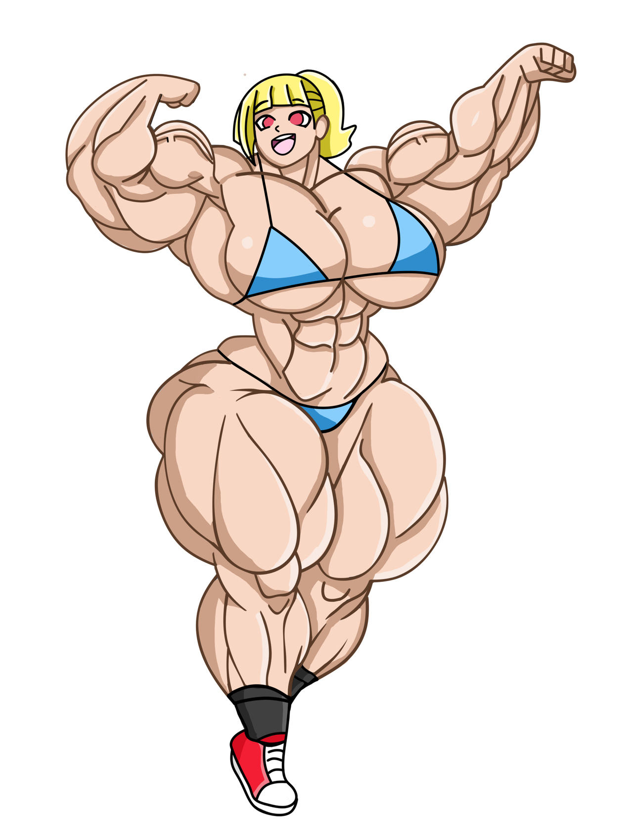 Happy Muscle Girl Original Sketch By Forsakun1 By Vajter On Deviantart