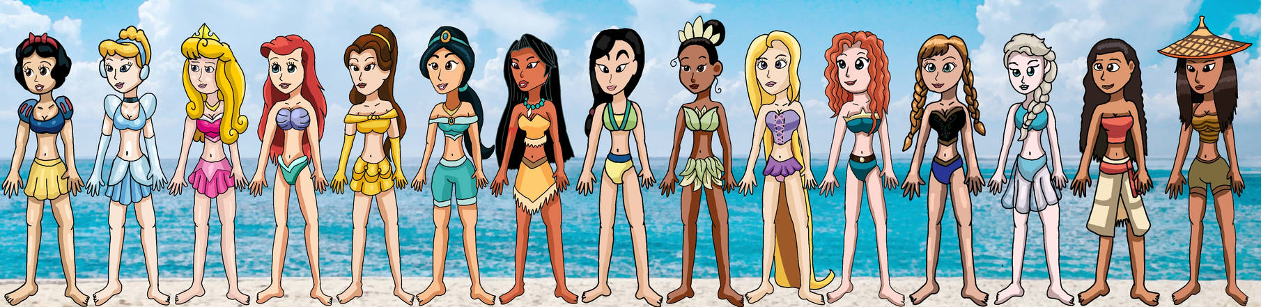 Swimsuit Disney Princesses By Galbin32 On Deviantart