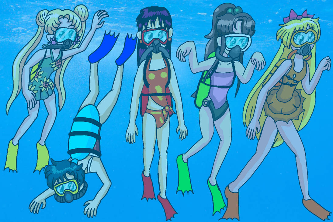 Sailor Senshi Swimsuit With Scuba Set By Galbin32 On Deviantart
