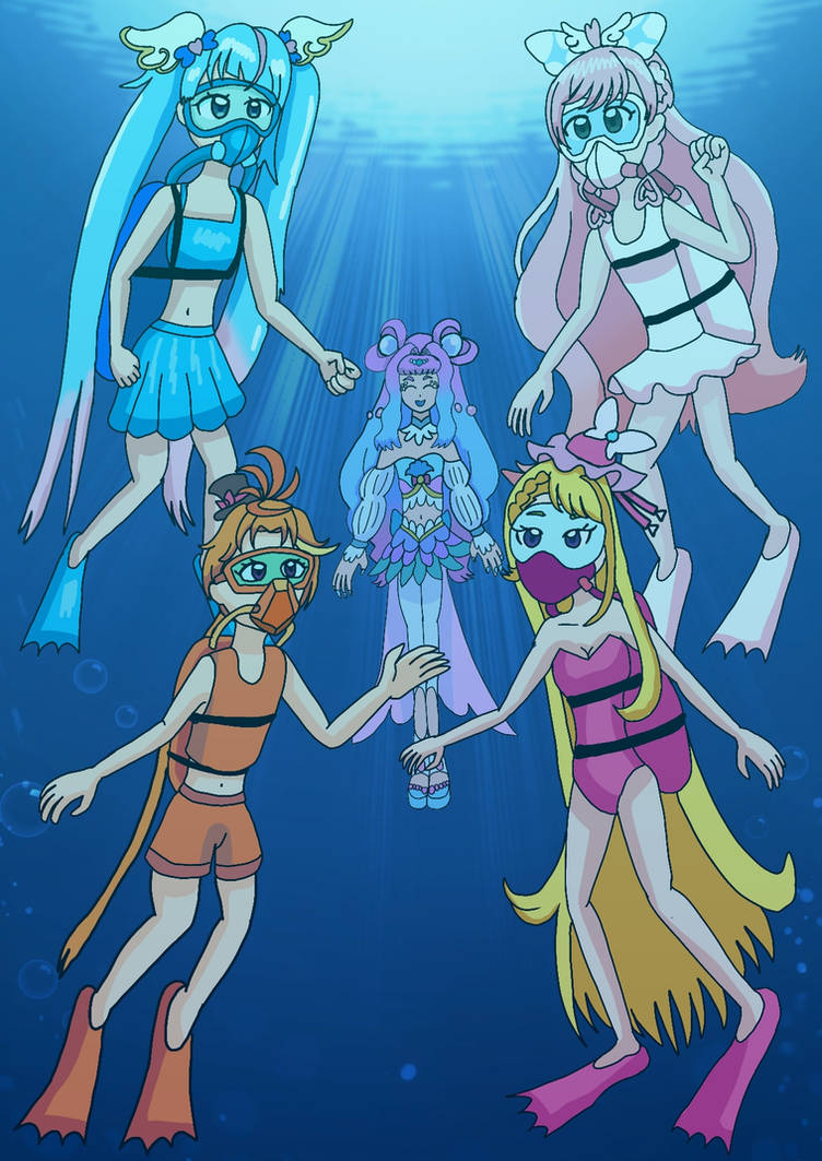 Hirogaru Sky Precure Scuba Dive By Galbin32 On Deviantart