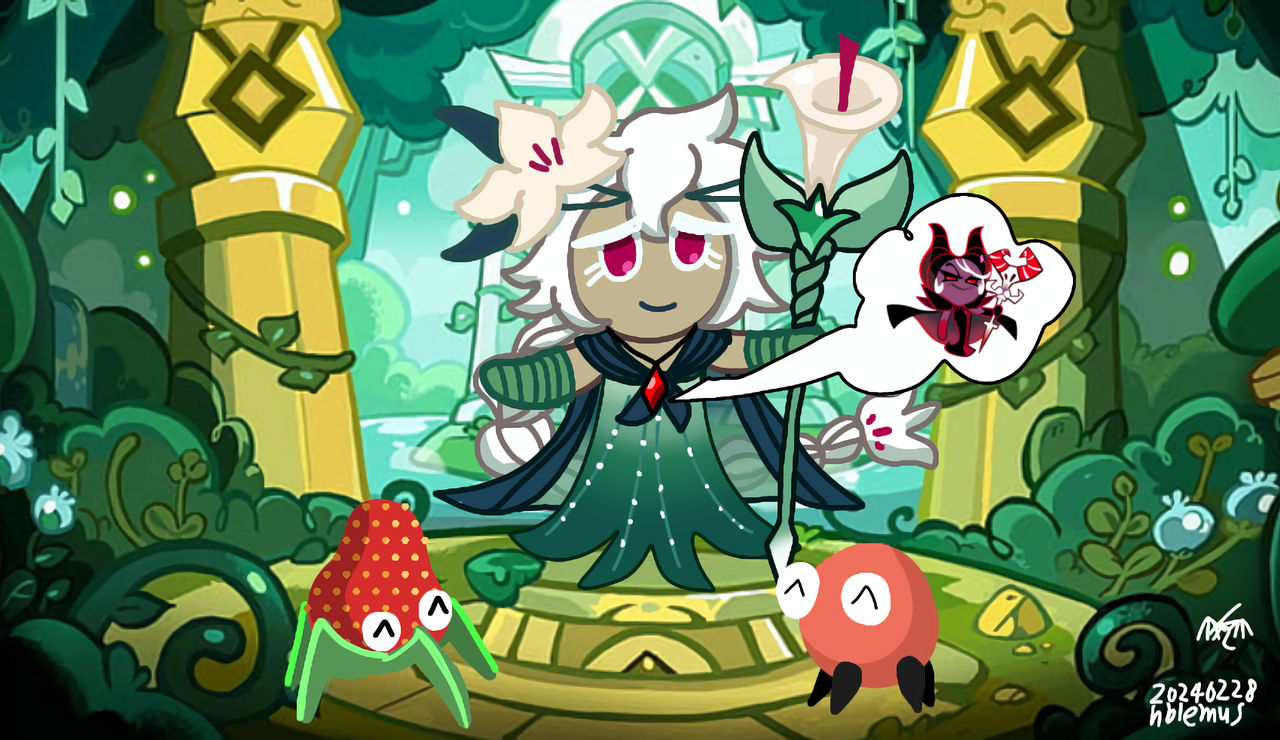 Strabby And Wee Mewon Meet White Lily Cookie By Galbin32 On Deviantart