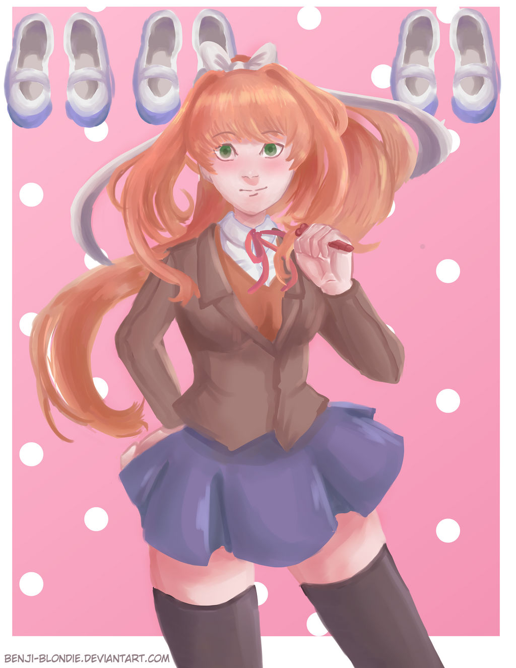 Ddlc Just Monika By Benji Blondie On Deviantart
