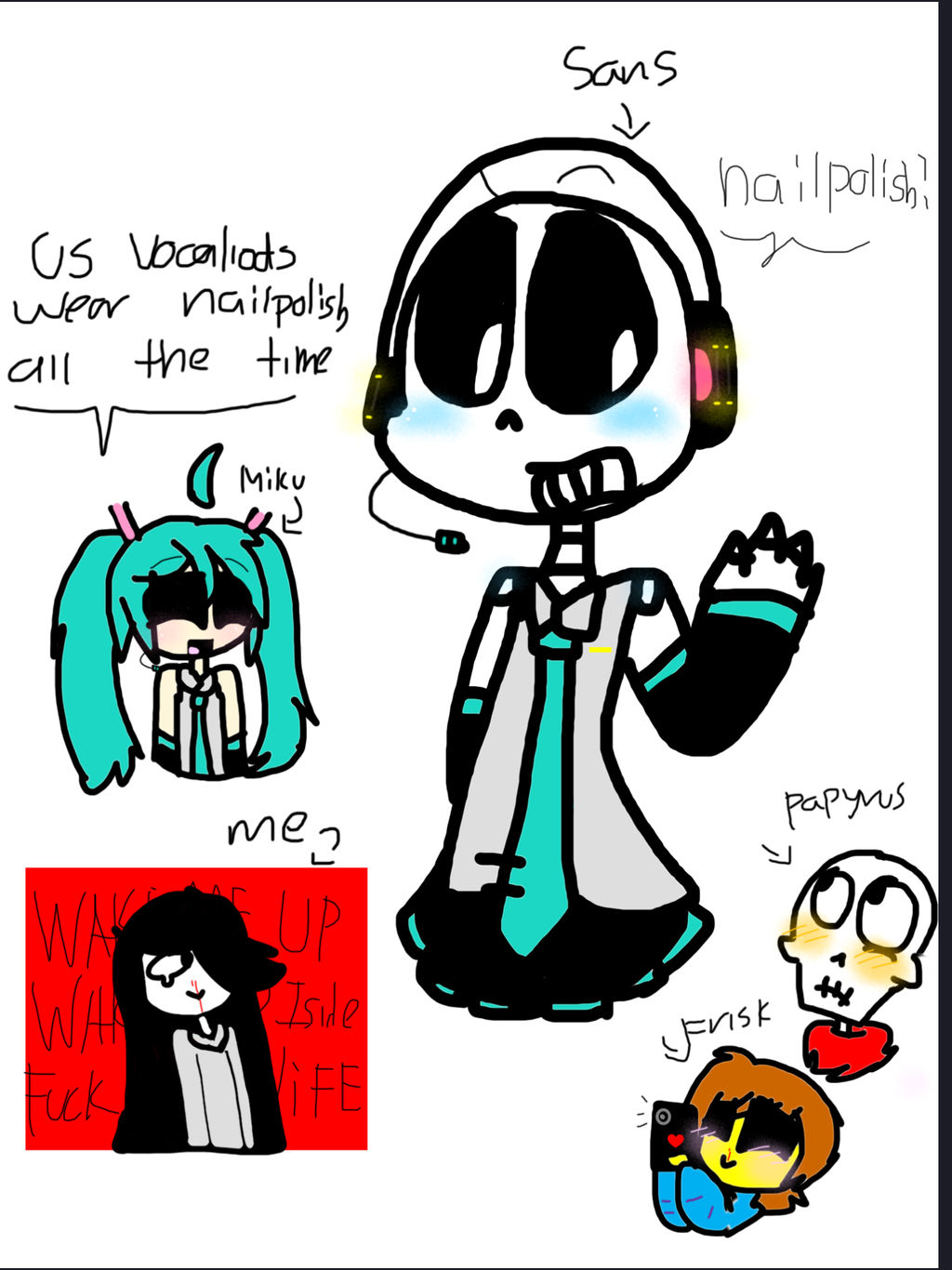 Sans As Miku By Walnutbanana On Deviantart