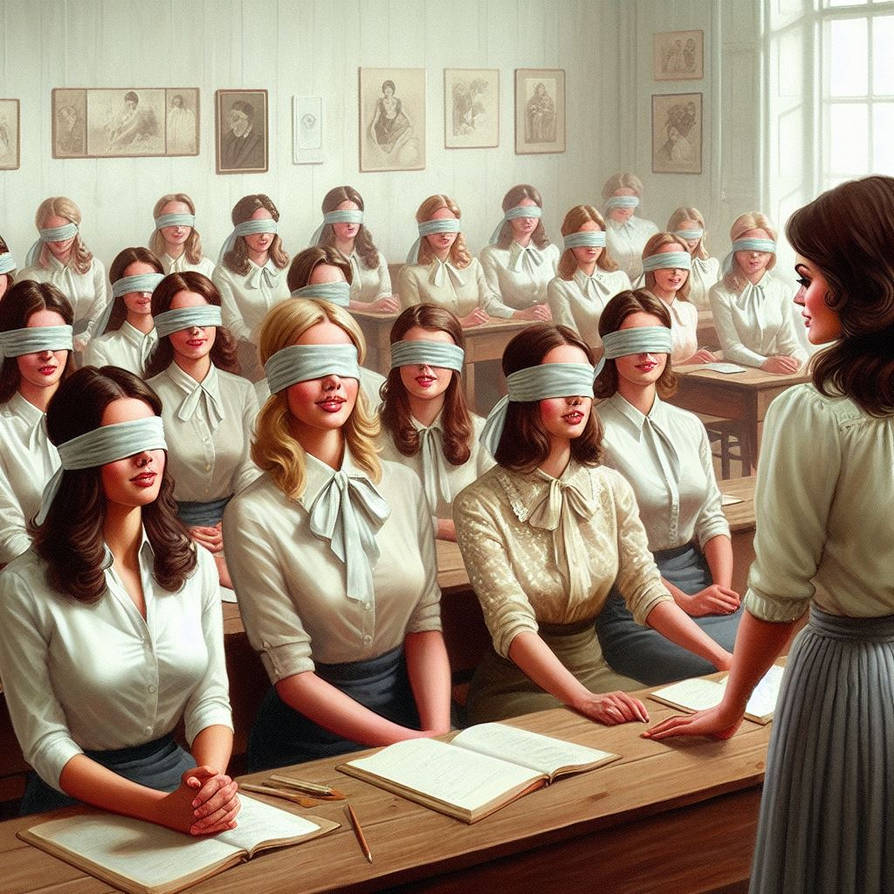 Blindfolded Women At University Class By Andrevm99 On Deviantart