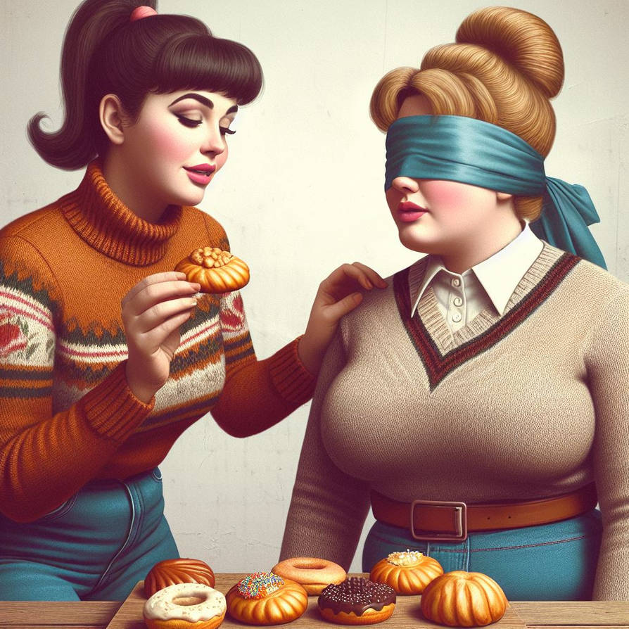 Woman Feeds Her Blindfolded Friend In Guess Game By Andrevm99 On Deviantart