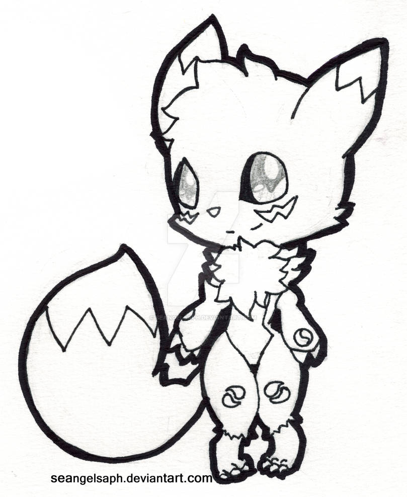 Inked Renamon Chibi By Seangelsaph On Deviantart