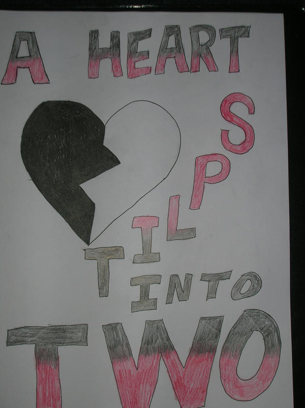 A heart split into two by chibiniwa on DeviantArt