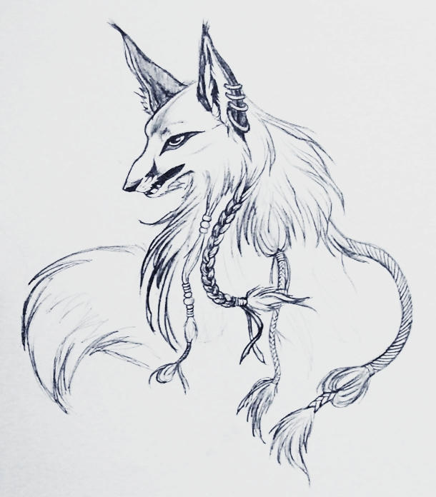 Fox spirit sketch by KitsuneBara on DeviantArt