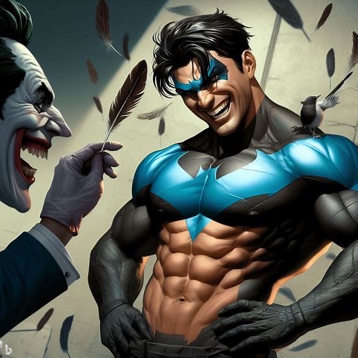 The Joker Teases Nightwings Sensitive Abs By Ticklesman On Deviantart