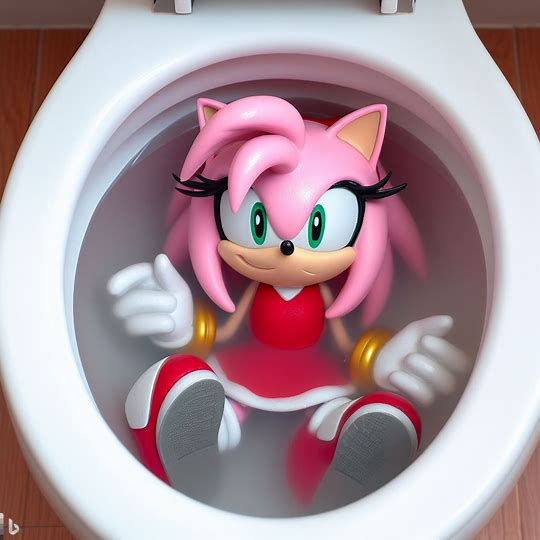 Amy Rose In A Toilet Bowl By Teamprockyben On Deviantart