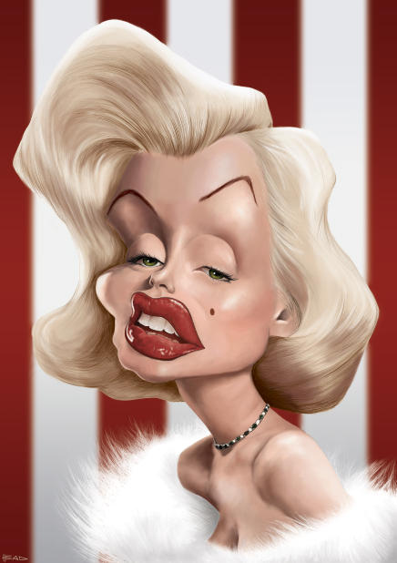 Marilyn Monroe Caricature by manohead on DeviantArt
