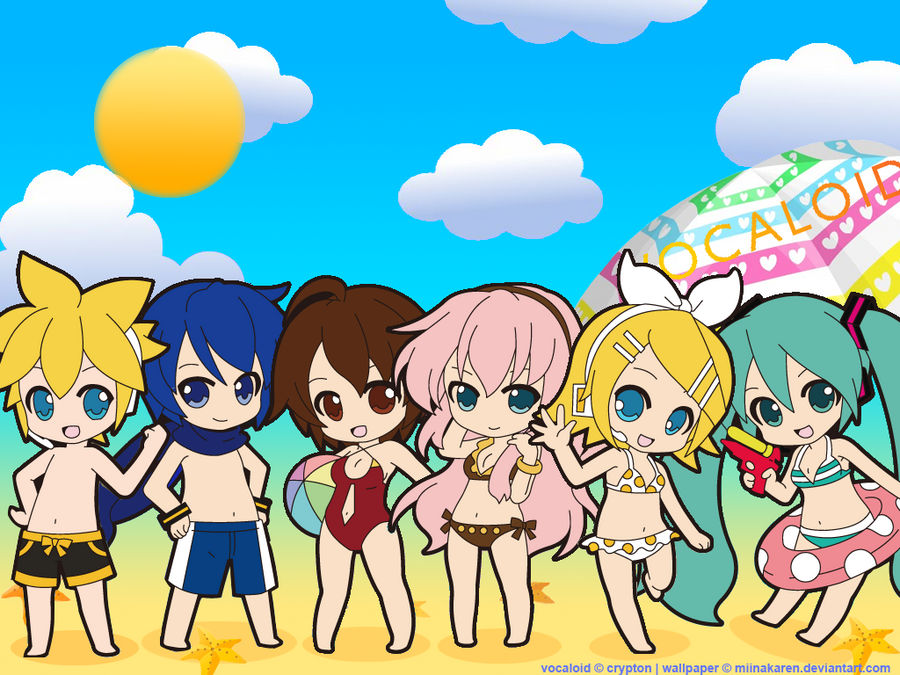 Vocaloid Beach By Miinakaren On Deviantart