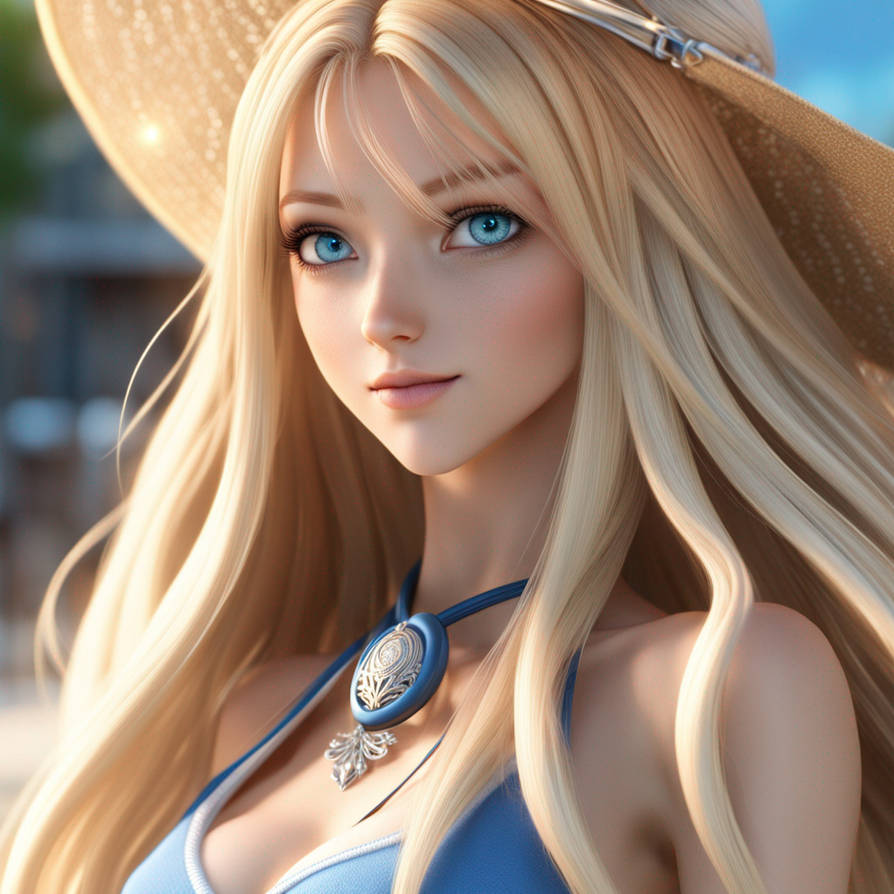 Long And Blonde Hair And Blue Eyes Anime Girl Su By Valerik S On