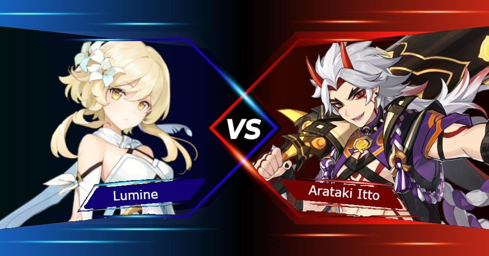 Upcoming Match Lumine Vs Itto By Lumibunflowers On Deviantart