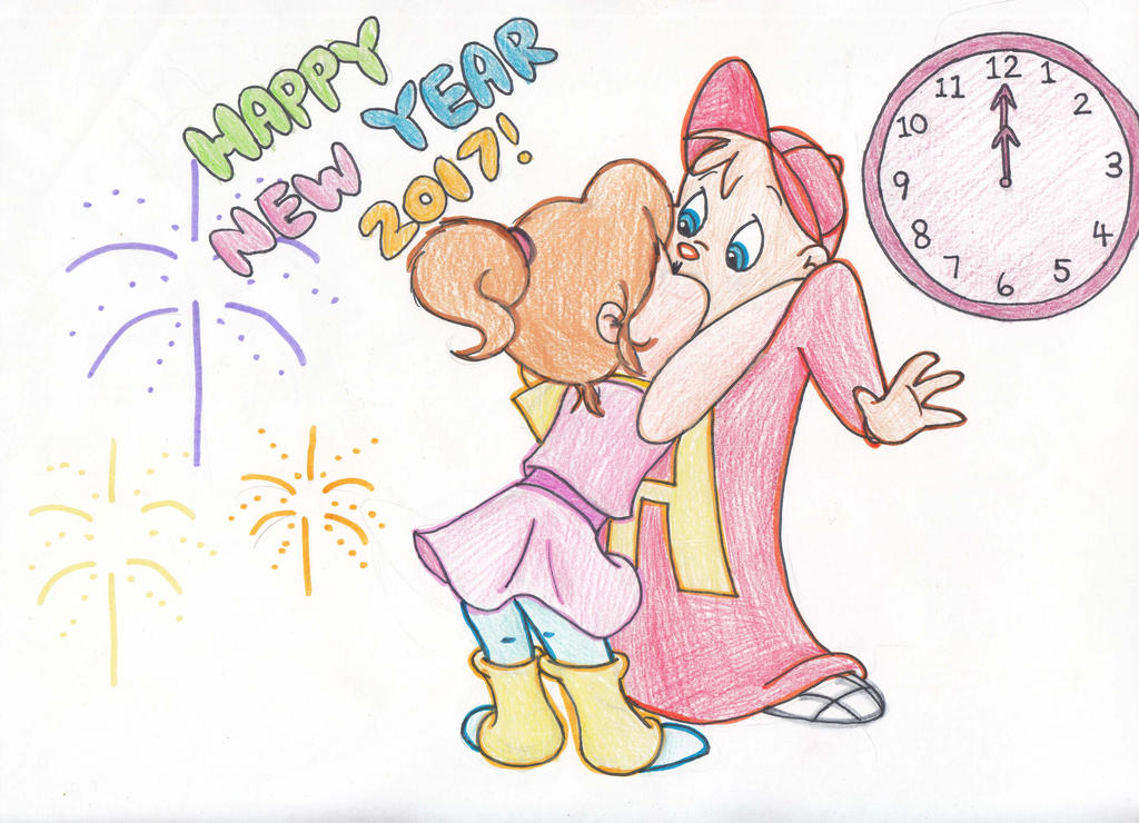 Happy New Year 2017 Alvins New Years Kiss By Rogersgirlrabbit On