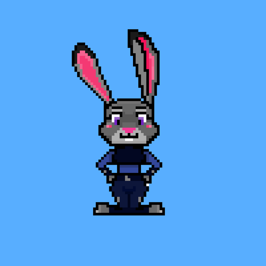 Judy Hopps Pixel Art By Skittylittlenoobster On Deviantart