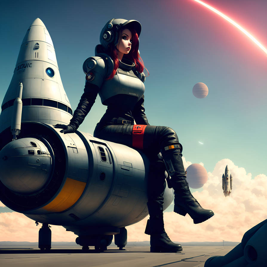 Default Sci Fi Nuka Girl Sitting Over Spaceship Ro By Thekobs On Deviantart